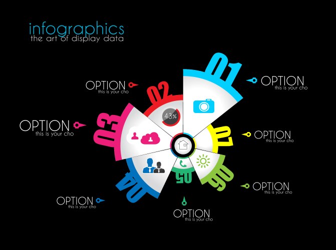 Infographic design template with modern flat style