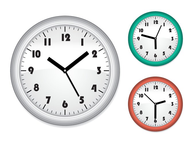 Office clock Royalty Free Vector Image - VectorStock