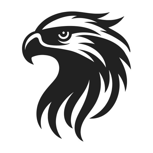 Premium quality hawk head silhouette Royalty Free Vector