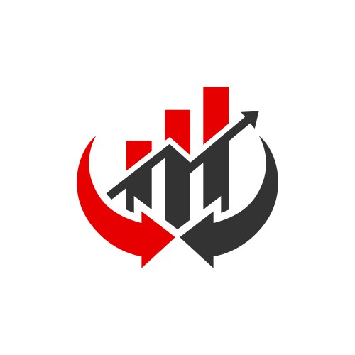 Digital stock trading logo Royalty Free Vector Image