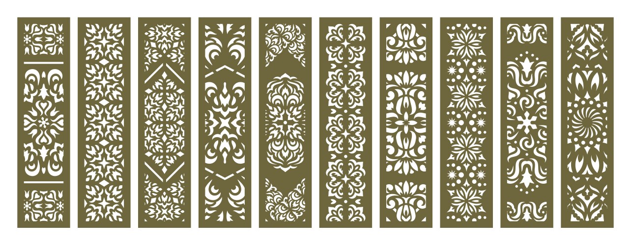 Big set of vertical panels gratings Royalty Free Vector