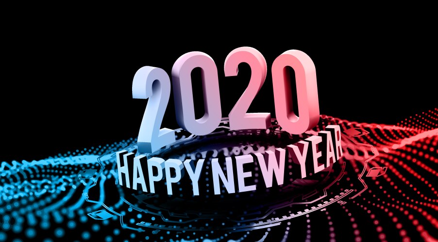 Congratulations on new year 2020 and christmas Vector Image