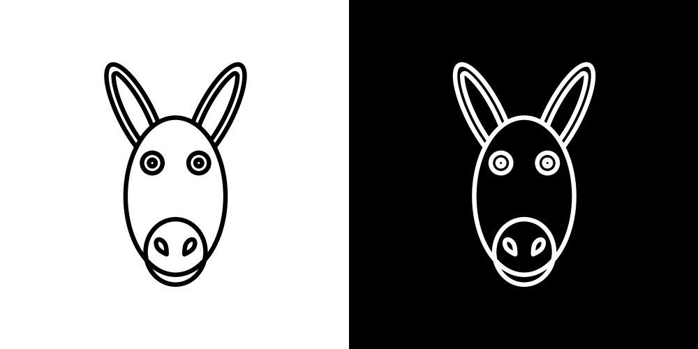 Donkey icon set on white background Royalty Free Vector