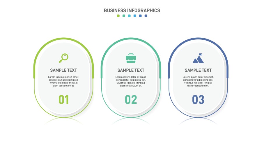 Horizontal progress bar featuring 3 arrow-shaped Vector Image