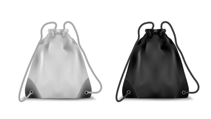 Realistic simple white sport backpack bag isolated