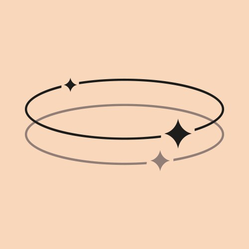 Orbit atom elliptical ellipse stylized stars Vector Image