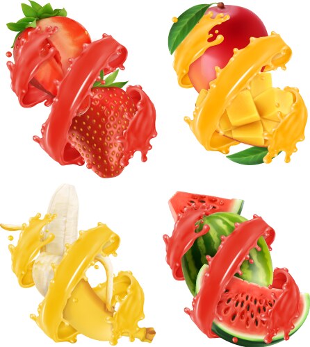 Tropical Fruit Splash Royalty Free Vector Image