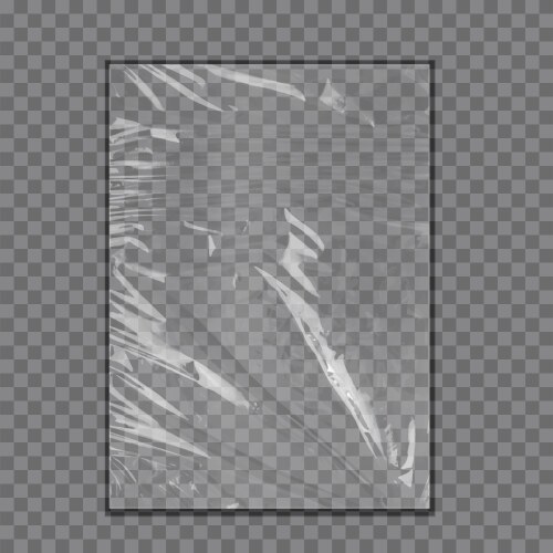 Realistic plastic wrap texture polyethylene cover Vector Image