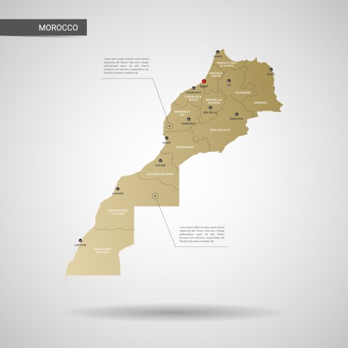 Color map of morocco country Royalty Free Vector Image