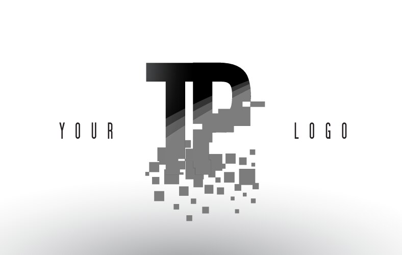 Red and black tp t p letter logo design creative Vector Image