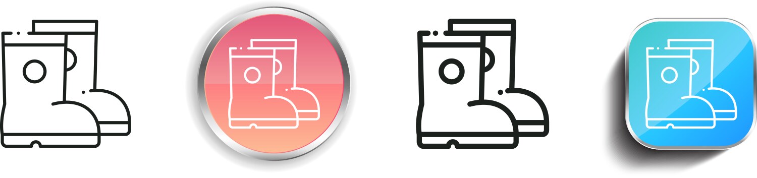 Boot icon thin linear regular and button style Vector Image