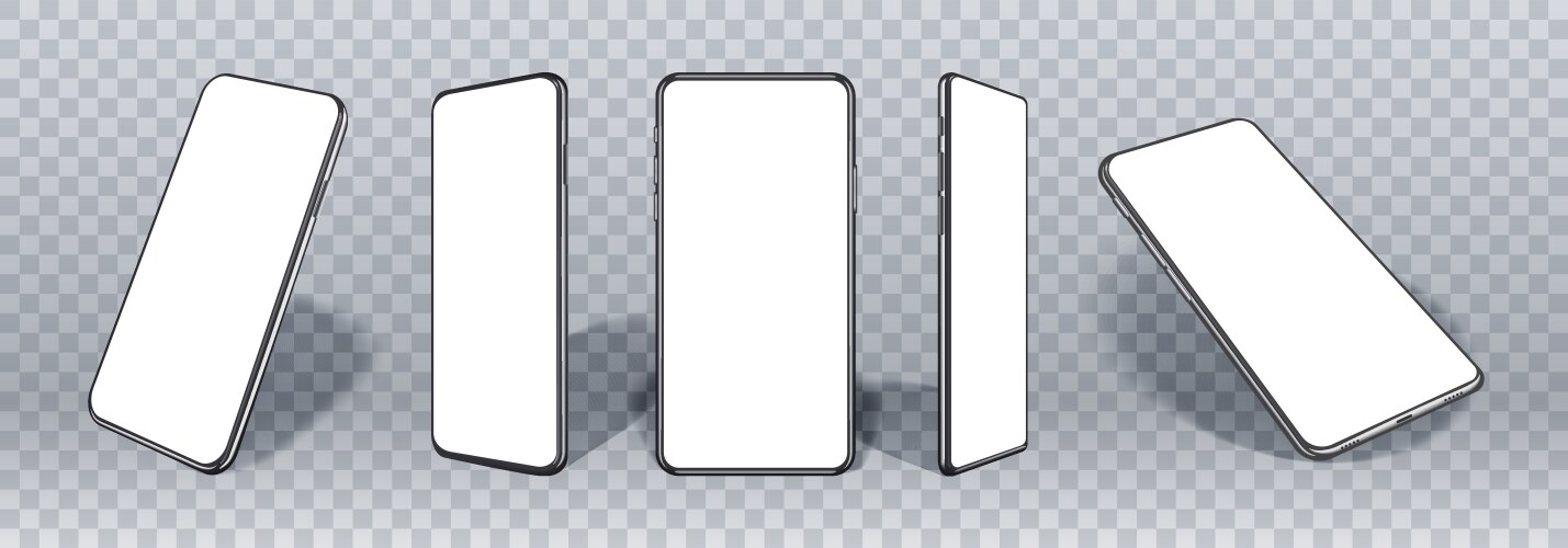 Realistic phone mockup from different angles Vector Image