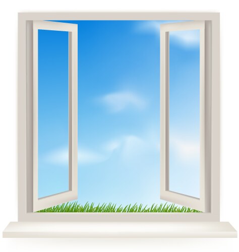 Open window template view Royalty Free Vector Image