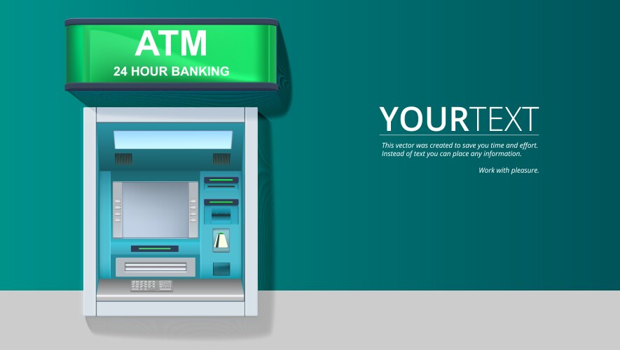 Bank cash machine atm - automated teller Vector Image