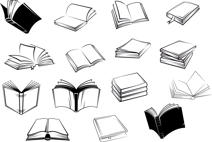 Open Book Black and White Vector Images (over 10,000)