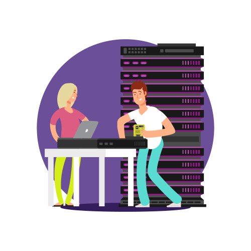 Cartoon network engineer Royalty Free Vector Image