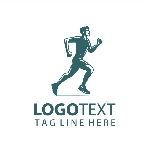 Running man logo Royalty Free Vector Image - VectorStock