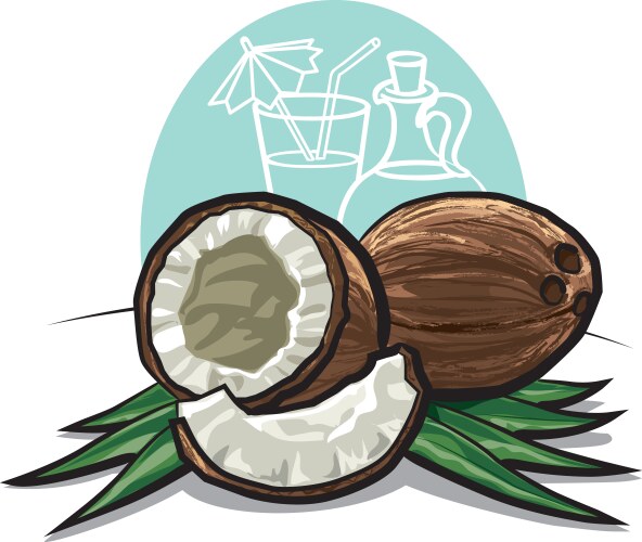 Coconut detailed icon Royalty Free Vector Image