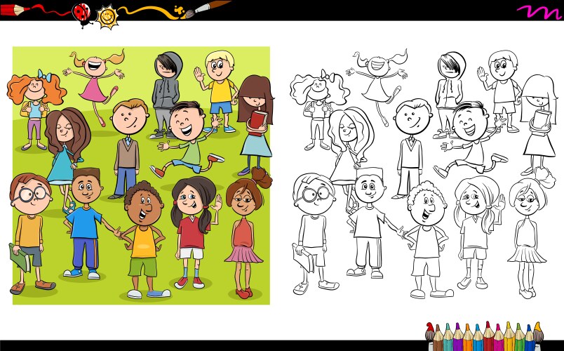 Preschool Kids Black and White Clip Art Vector Images (over 1,800)