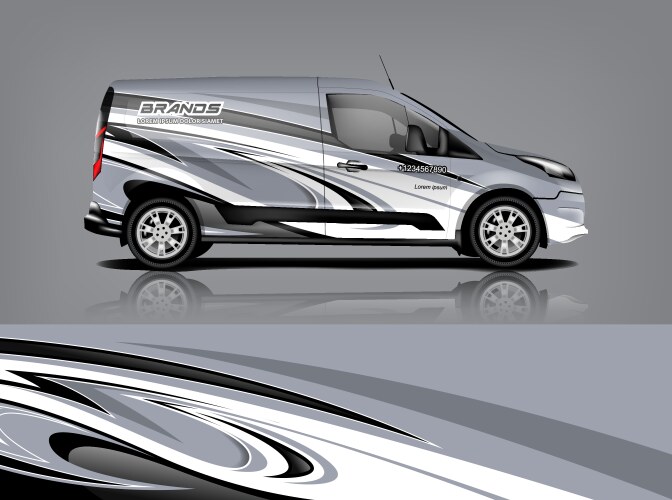 Van wrap design sticker and decal Royalty Free Vector Image