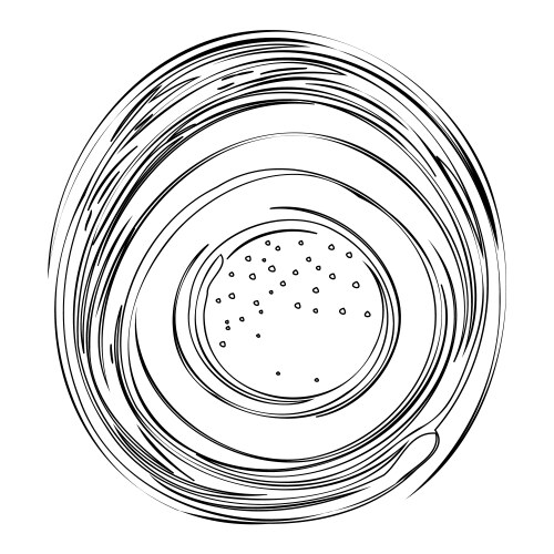 Black hole outline sketch Royalty Free Vector Image