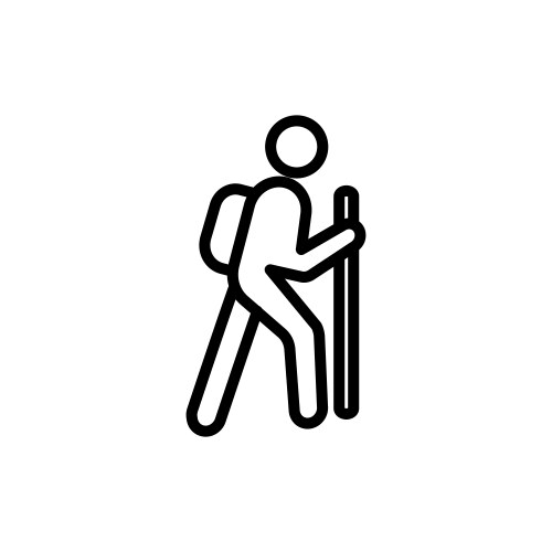 Hiking icon set hiker man symbol mountain Vector Image