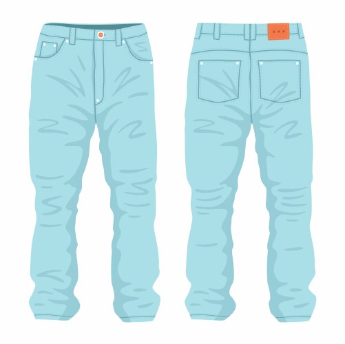 Mens light blue jeans Royalty Free Vector Image