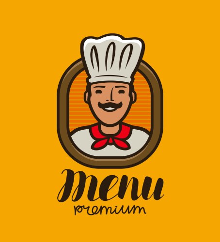 Delicious menu logo or label food restaurant Vector Image