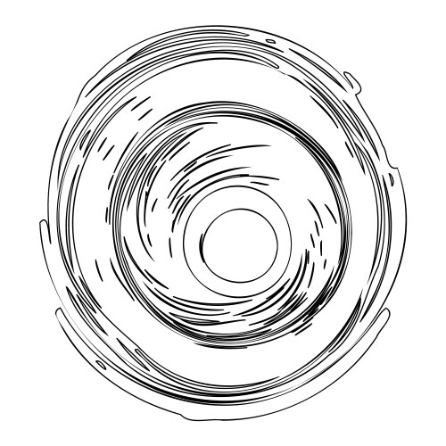 Black hole outline sketch Royalty Free Vector Image