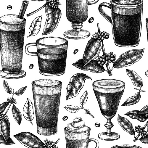 Hand-sketched caffeine drink sketch of arom Vector Image