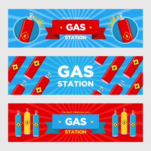 Gas station vertical banners Royalty Free Vector Image