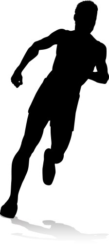 Runner racing track and field silhouette Vector Image