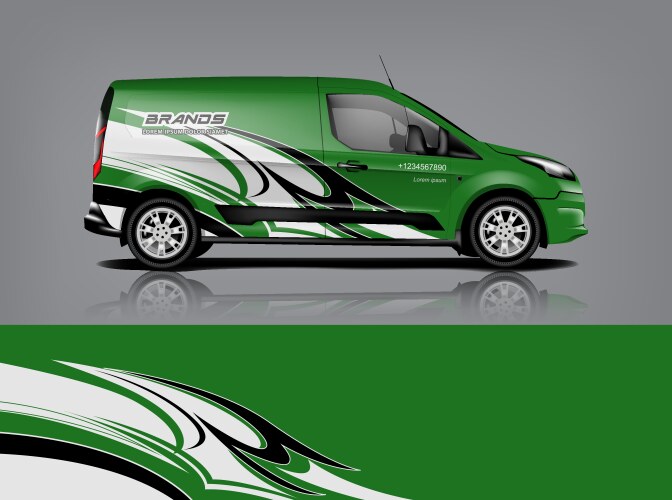 Van wrap design sticker and decal Royalty Free Vector Image