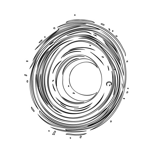 Black hole outline sketch Royalty Free Vector Image