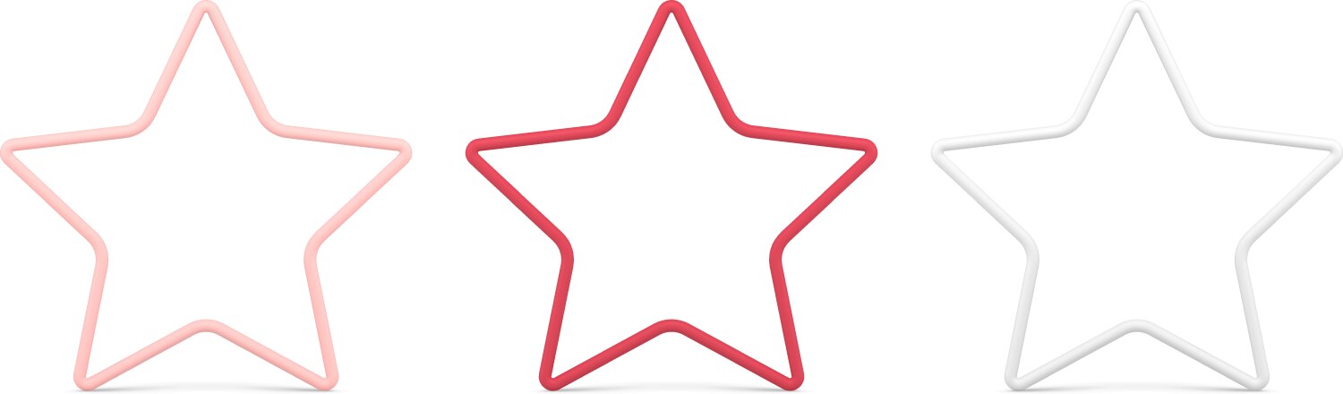 Collection realistic outline star metallic shape Vector Image