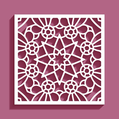Square panel with lace pattern Royalty Free Vector Image