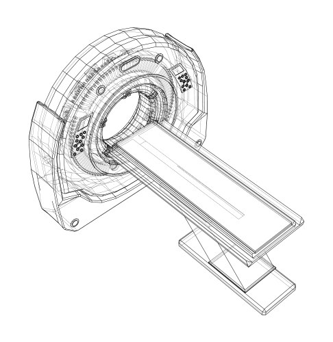 Mrt machine for magnetic resonance imaging Vector Image
