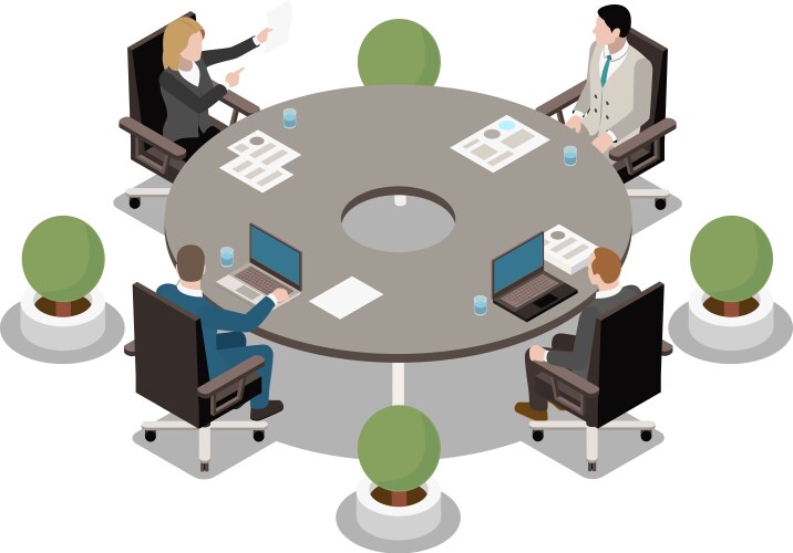 Round Table Discussion Icon Vector Images (over 590)
