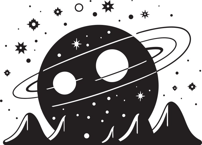 Celestial symbol space logo icon starry insignia Vector Image