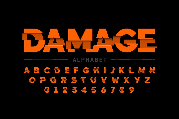Trendy style distorted glitch typeface letters Vector Image