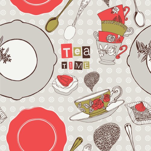 Tea Time Sketch Royalty Free Vector Image - VectorStock