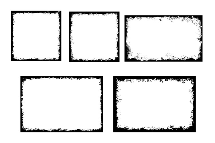 Grunge frame set abstract borders distressed Vector Image