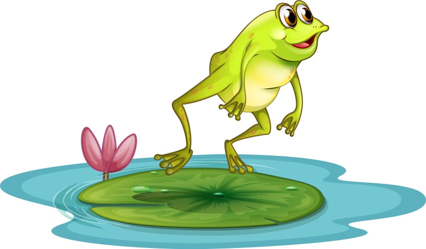 Cartoon frog jump sequence motion sprite sheet Vector Image