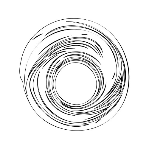Black hole outline sketch Royalty Free Vector Image