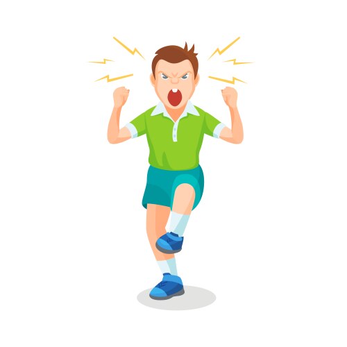 Boy angry shouting with mother Royalty Free Vector Image