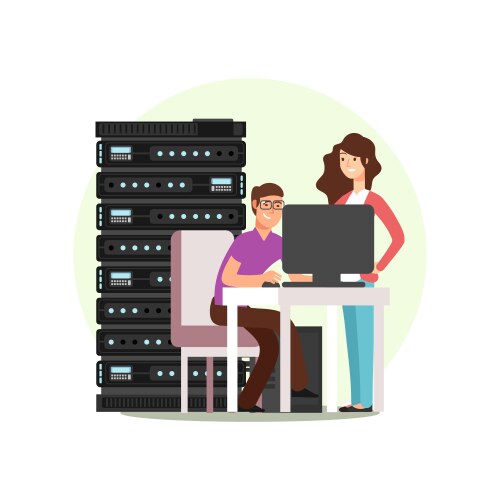 System administrator server maintain support Vector Image
