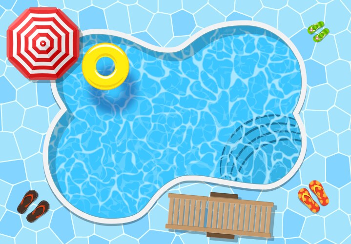 Swimming pool top view for relax background Vector Image