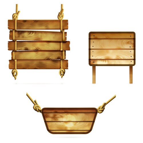 Wooden sign in forest Royalty Free Vector Image