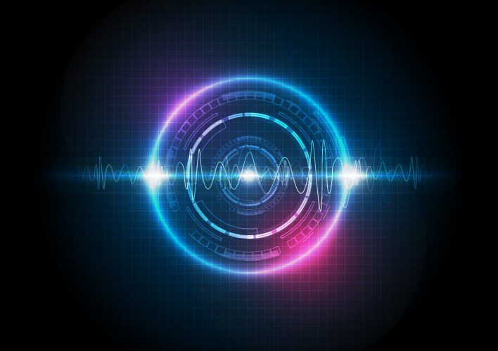 Abstract digital technology wave sound signal Vector Image