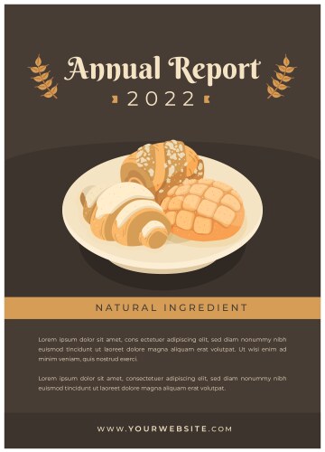 Bakery annual report template Royalty Free Vector Image